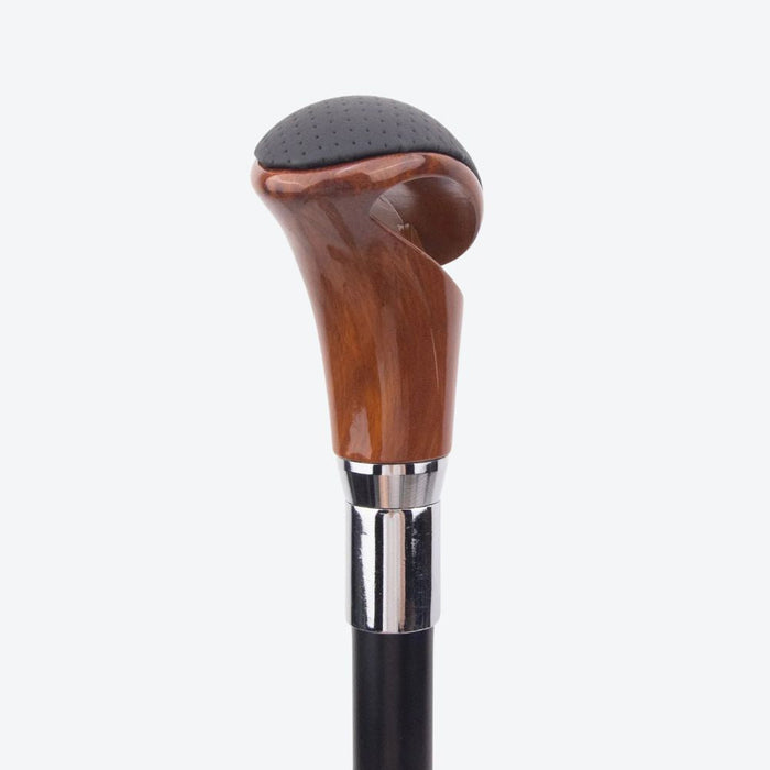Men's Padded Walking Cane, Black/Brown